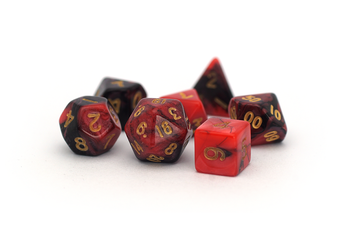 Elemental Dice | Mini | Black & Red – Moonhopper Games