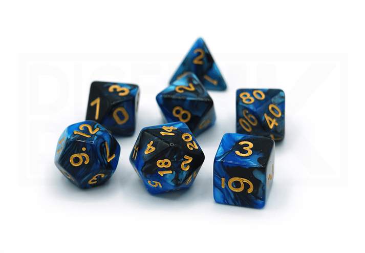Elemental Dice | Black & Blue – Moonhopper Games
