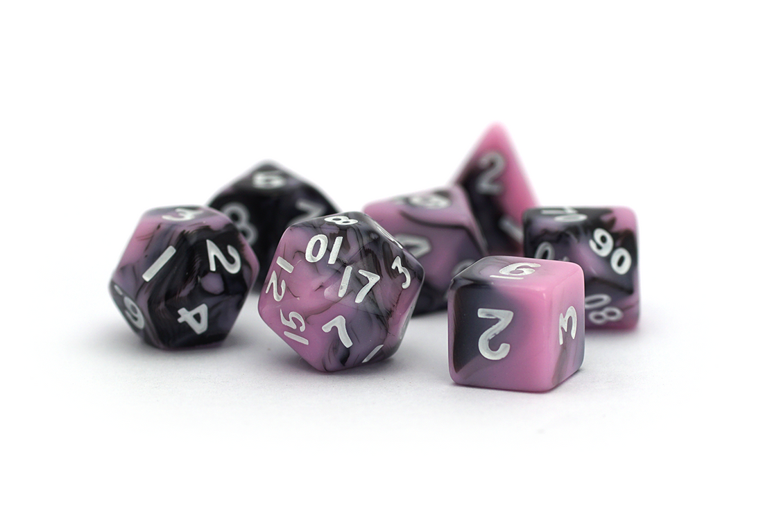 Elemental Dice | Mini | Black & Pink – Moonhopper Games