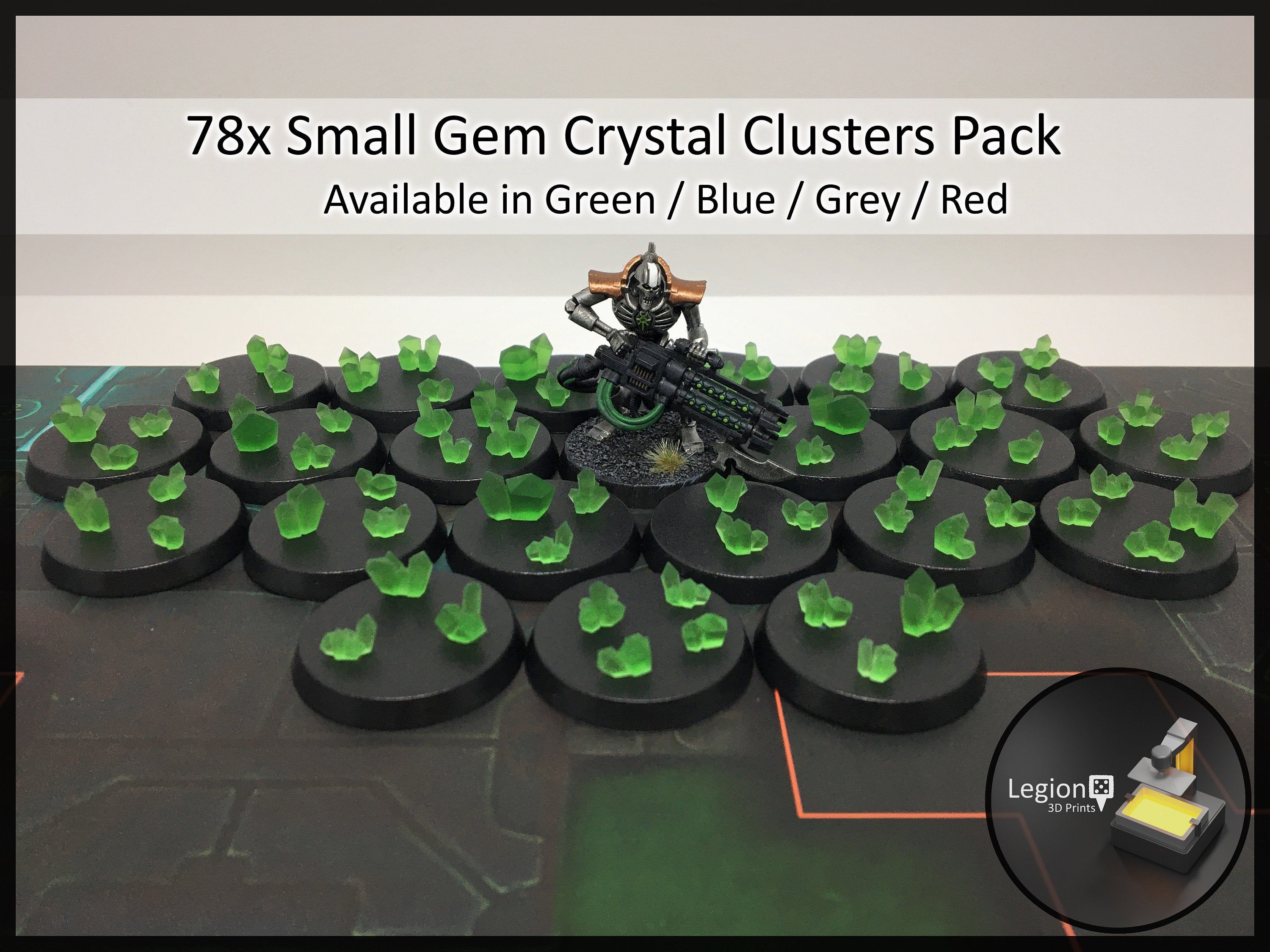 78x Small Gem Crystal Clusters Pack in Green Blue Grey Red - for Warga ...
