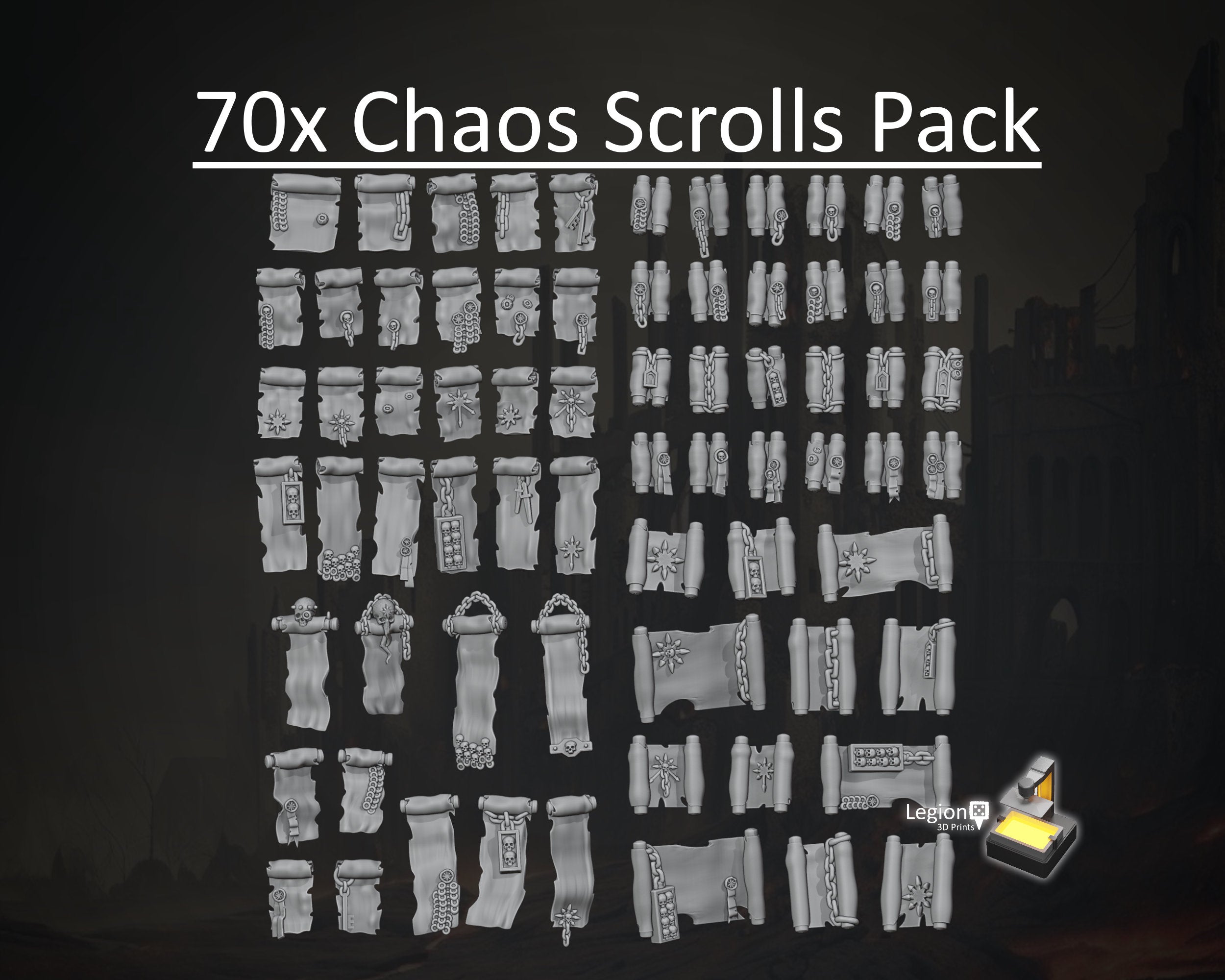 70x Chaos Scrolls Pacts Papers Posters Accessory Pack - for Hobby Warg ...
